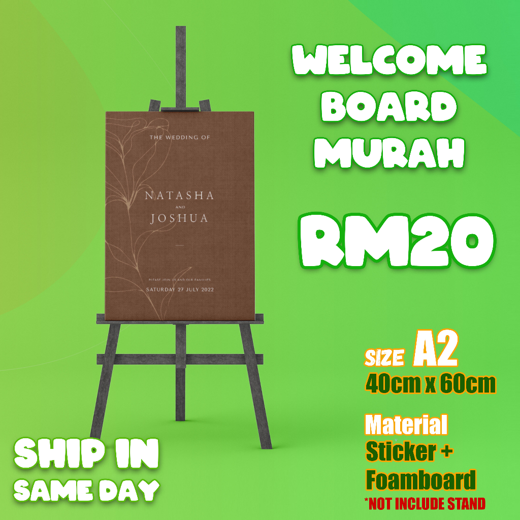 Welcome Board A2 | MURAH Wedding Signage | Papan Selamat Datang ...