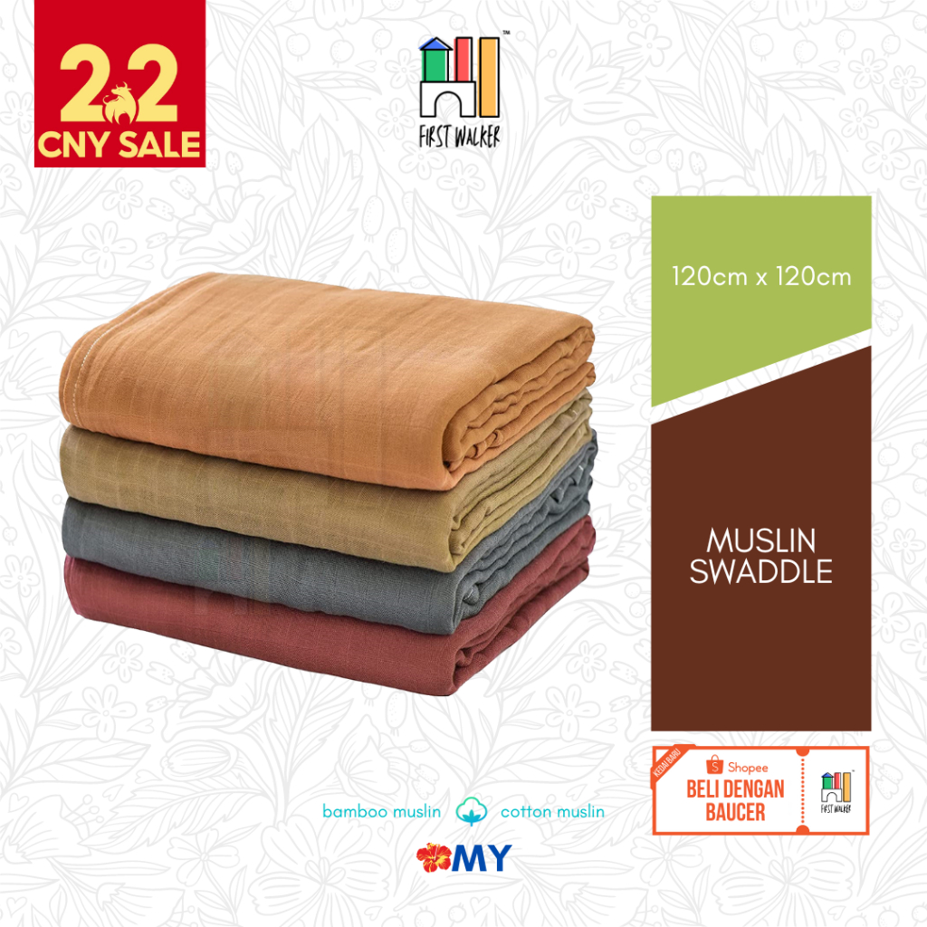 Plain Color Large Muslin Newborn Baby Swaddle 120cmX120cm Soft Blanket ...