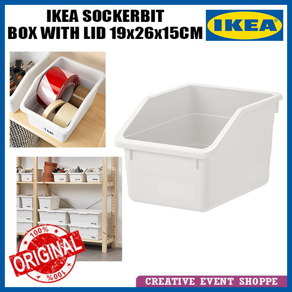 IKEA SOCKERBIT Box With Lid Storage Organizer Multipurpose Storage Box ...