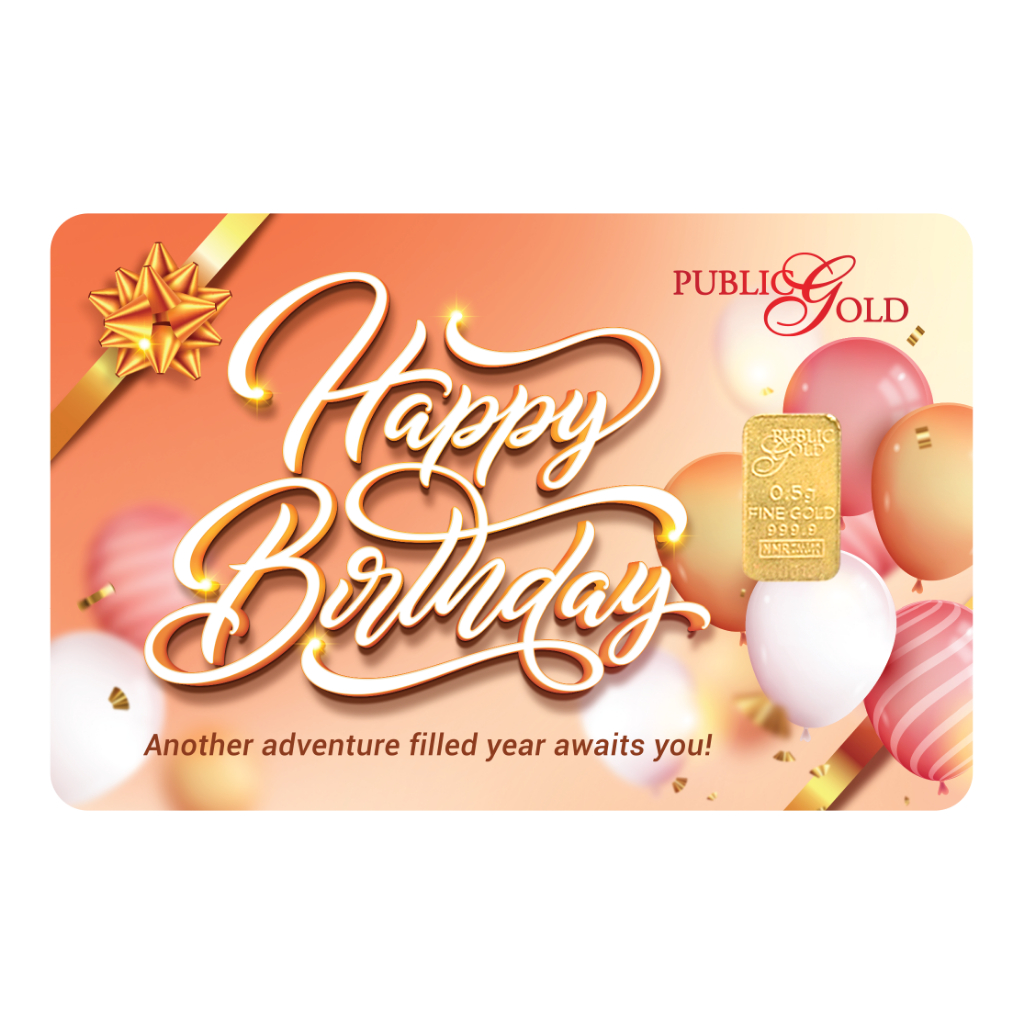 Public Gold Bullion Bar PG 0.5g (Au 999.9) - Happy Birthday Version 2 ...