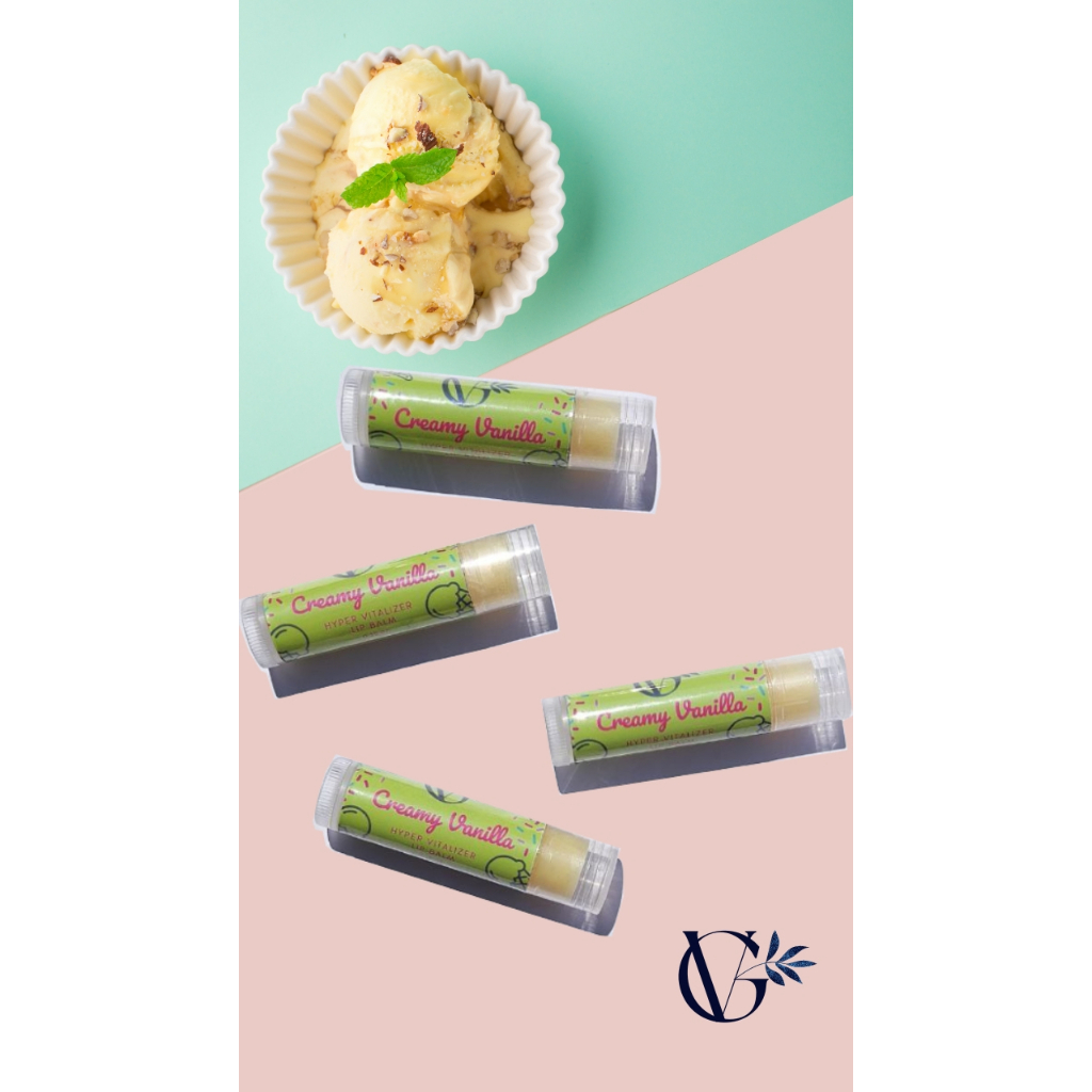 VG Creamy Vanilla Organic Lip Balm Moisturizer (with Vitamin E) 100% ...