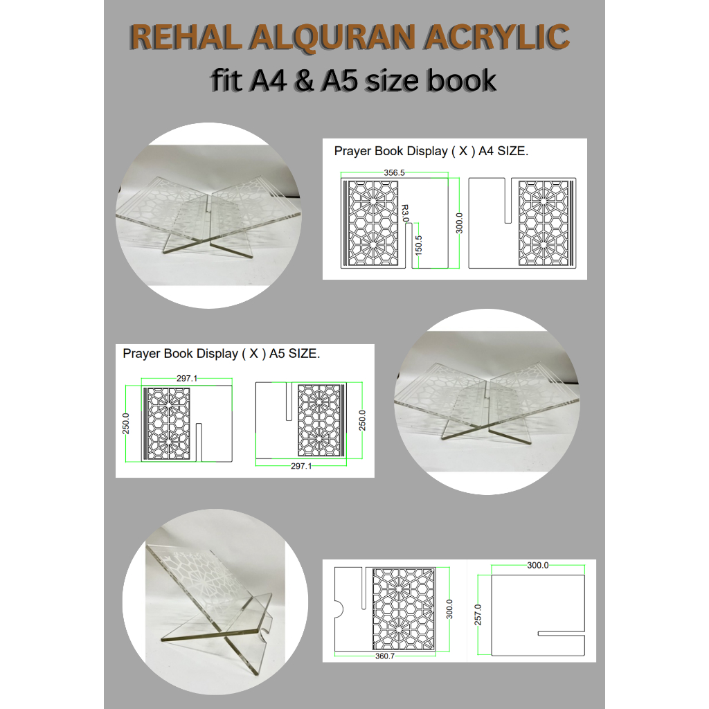 Rehal AlQuran Acrylic fit A4 & A5 size prayer book stand | Shopee Malaysia