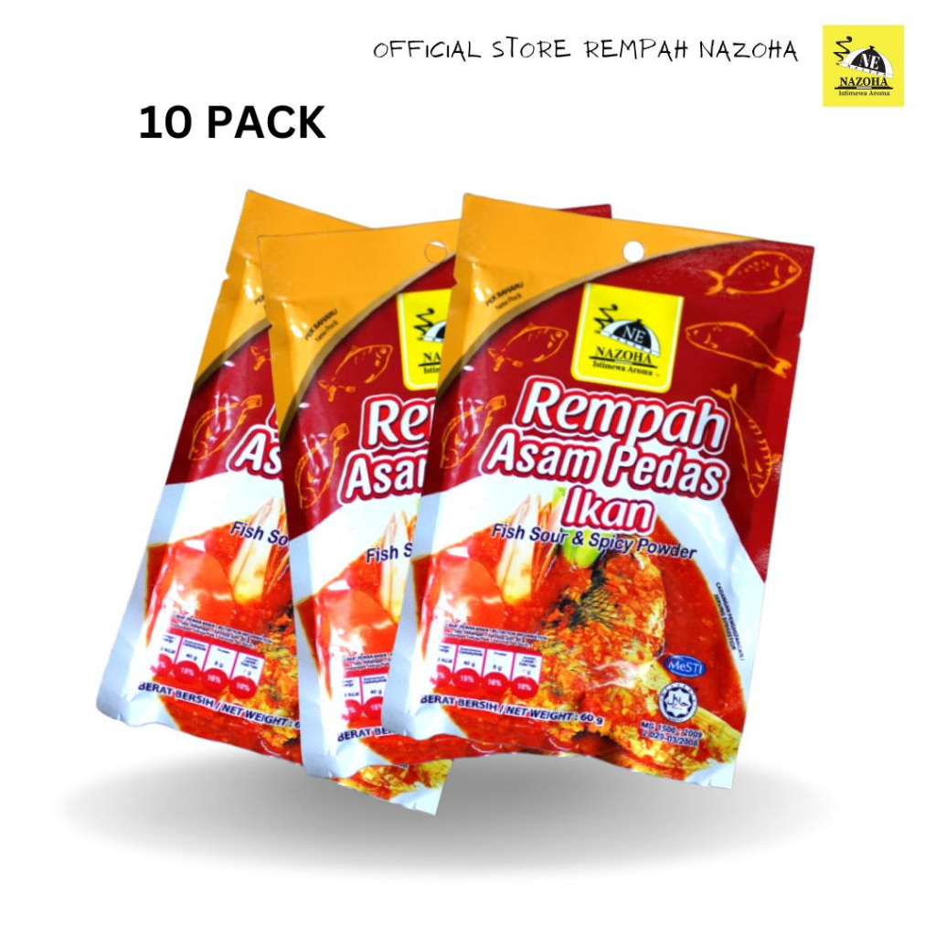 10 pack Rempah Asam Pedas ikan Nazoha | Shopee Malaysia