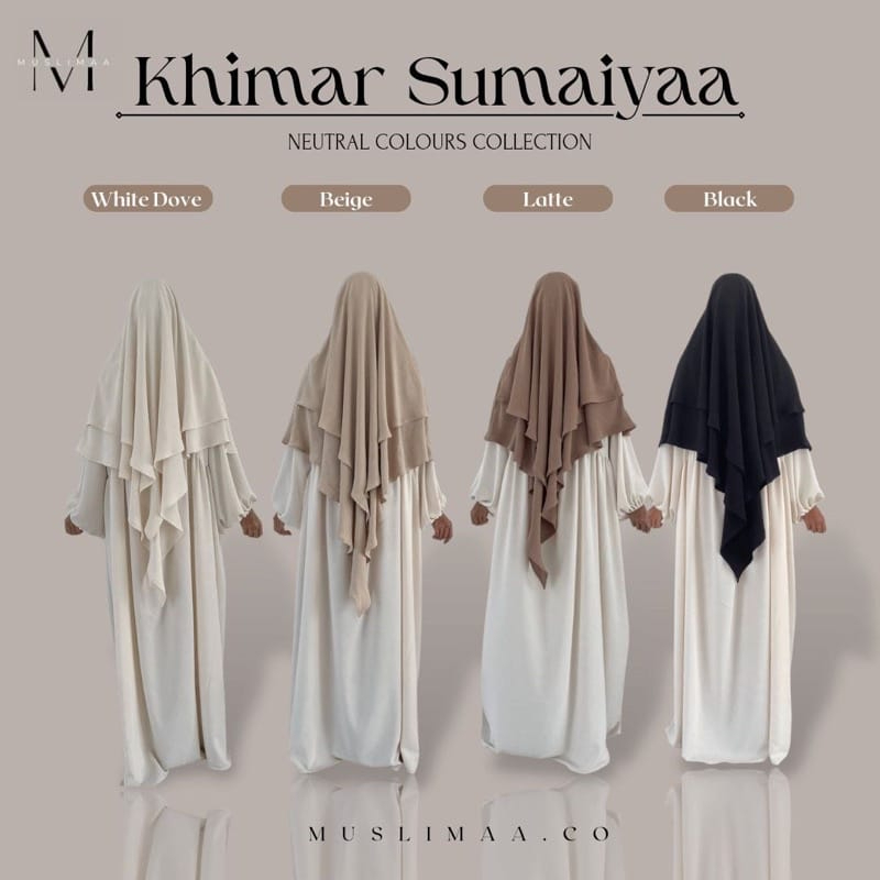 MUSLIMAA Khimar SUMAIYAA Umrah 2Layer Ironless Tudung Labuh Bidang 60 ...