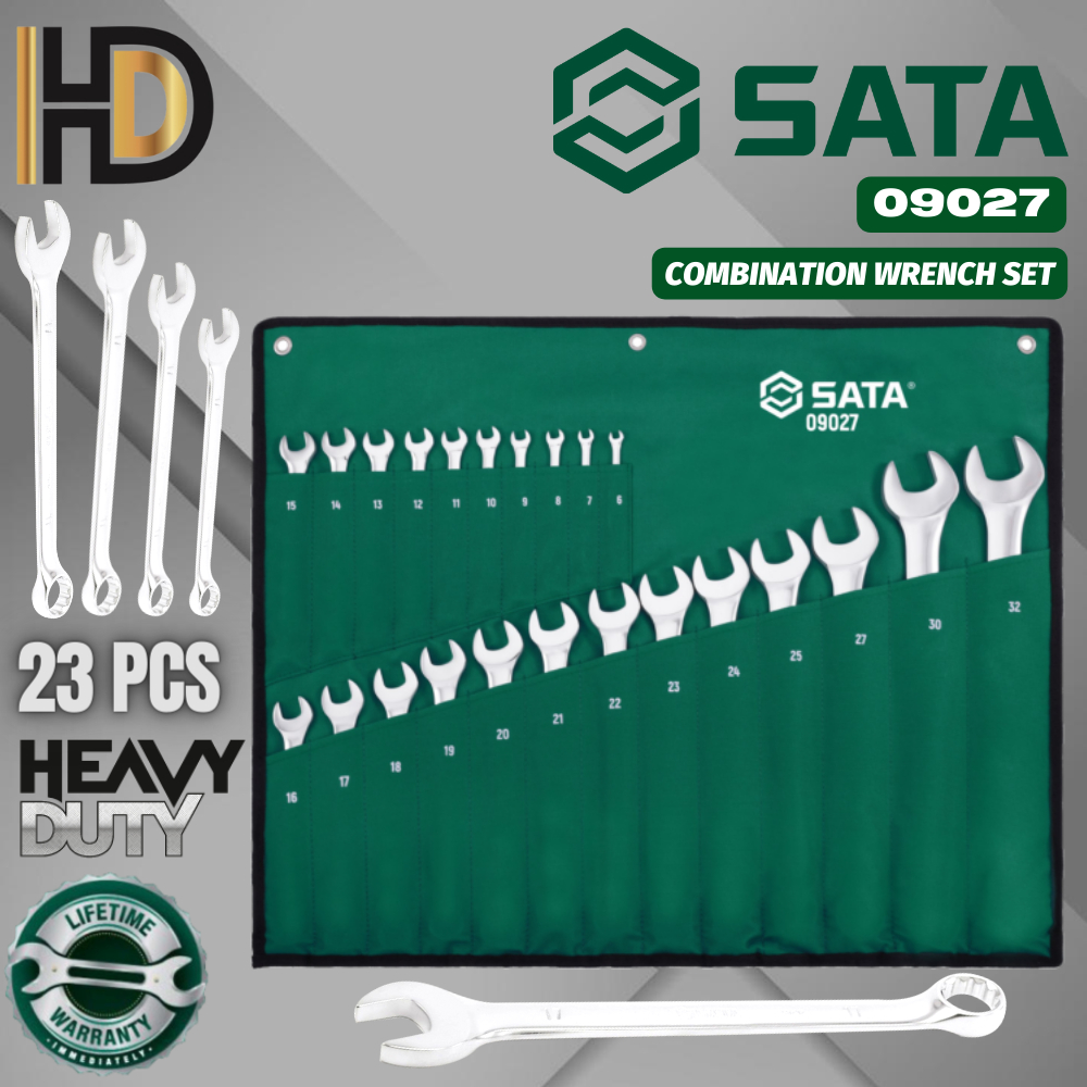 SATA 23 Pcs Metric Combination Wrench Set / 09027 / Heavy Duty Wrench ...