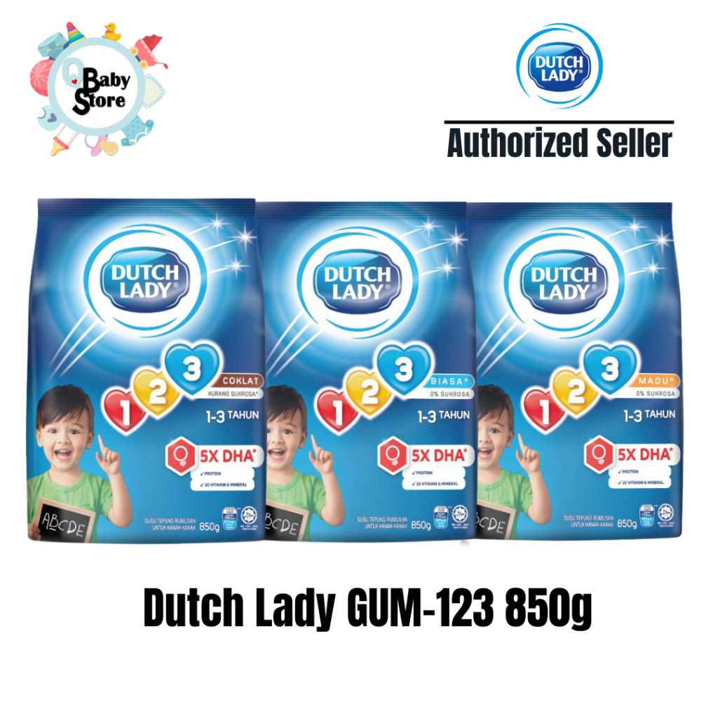 DUTCH LADY Dutchlady GUM 123 850g - Plain /Honey /Chocolate (3 Packs ...