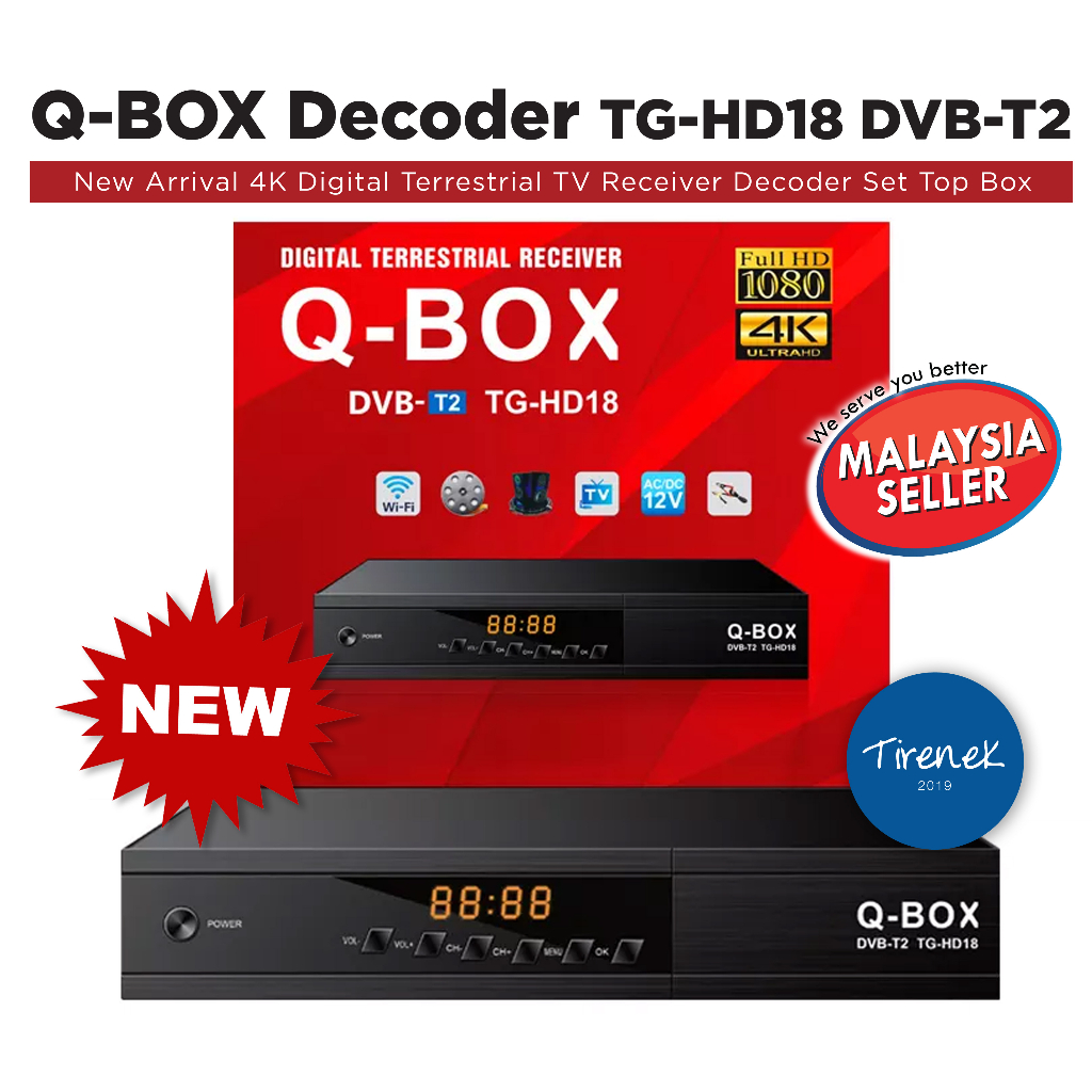 Q-BOX Decoder TG-HD18 DVB-T2 MYTV New Arrival 4K Digital Terrestrial TV ...