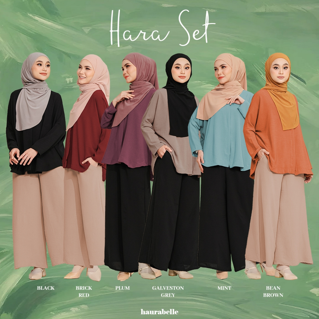 Hara Set by Haurabelle ironless baggy blouse with palazo | Shopee Malaysia