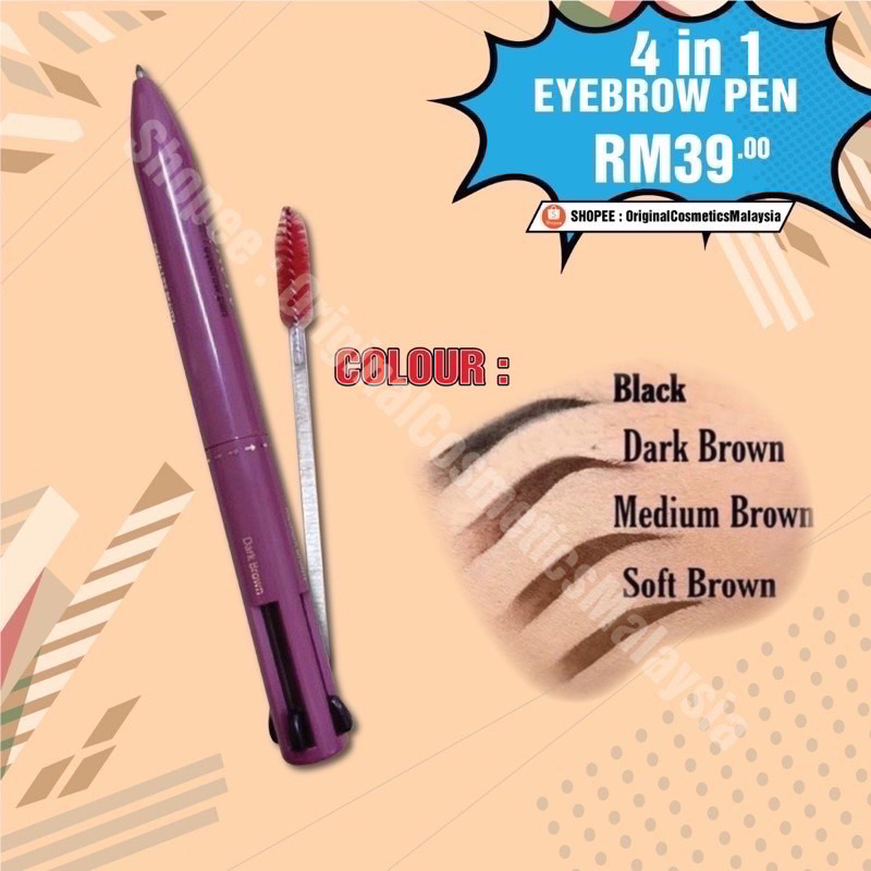 ??EYEBROW PEN 4IN1 WATERPROOF SUPER CANTIK PIGMENTED EYEBROW Mua Bellaz ...