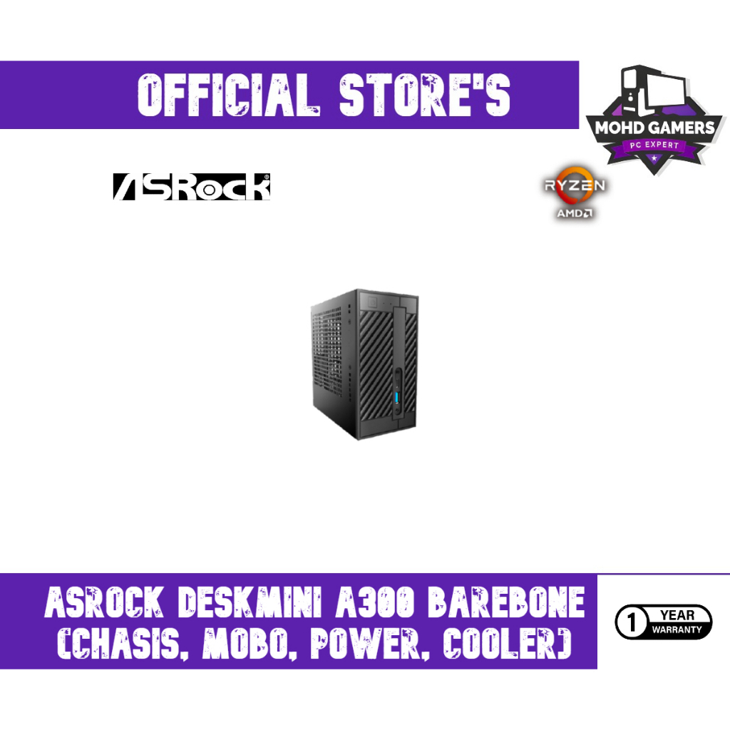 ASROCK DESKMINI A300 BAREBONE (CHASIS/MOTHERBOARD/POWER/COOLER ...