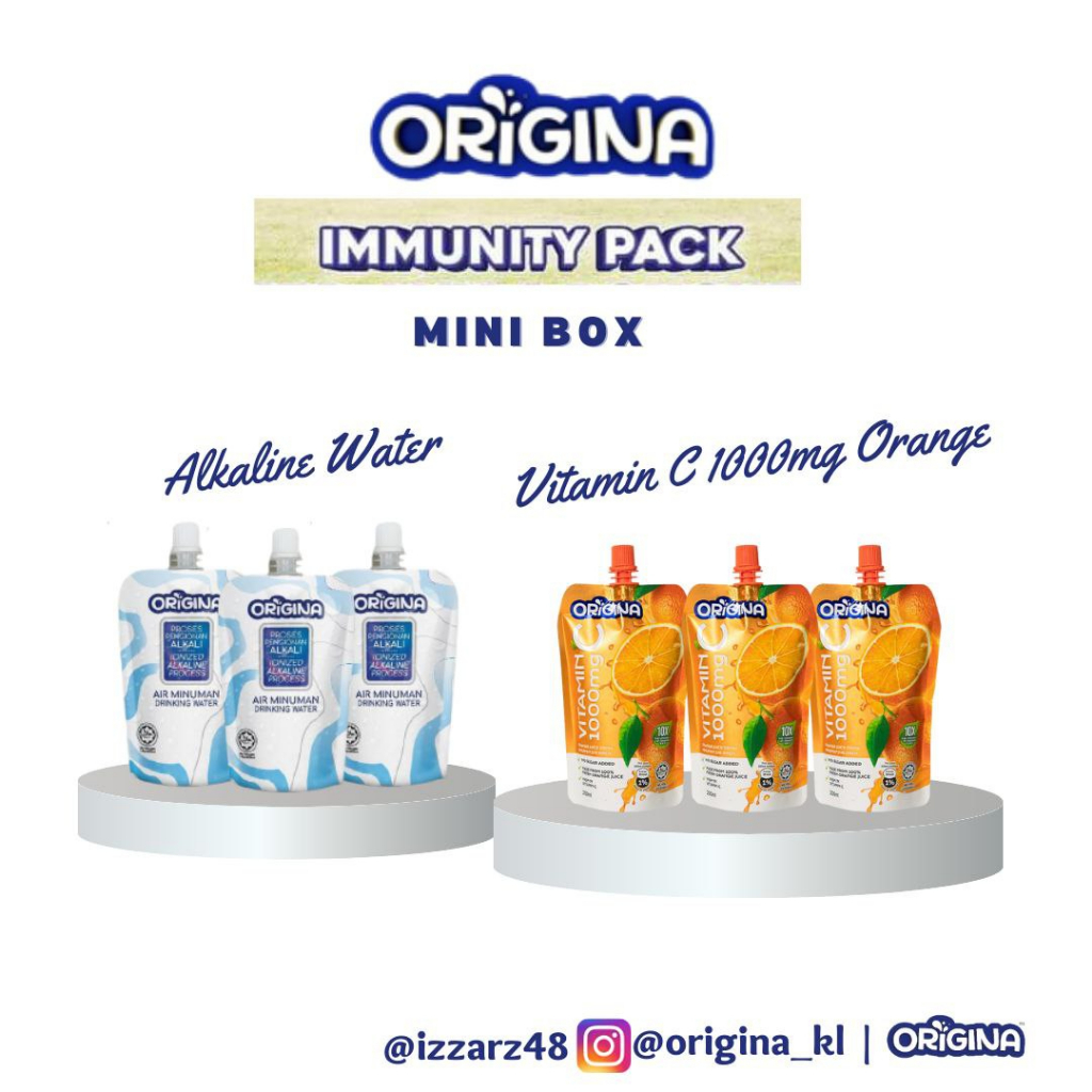ORIGINA IMMUNITY PACK MIX & MAX ALKALINE WATER & VITAMIN C 1000mg | MINI BOX (6 POUCHES) ORIGINA ...