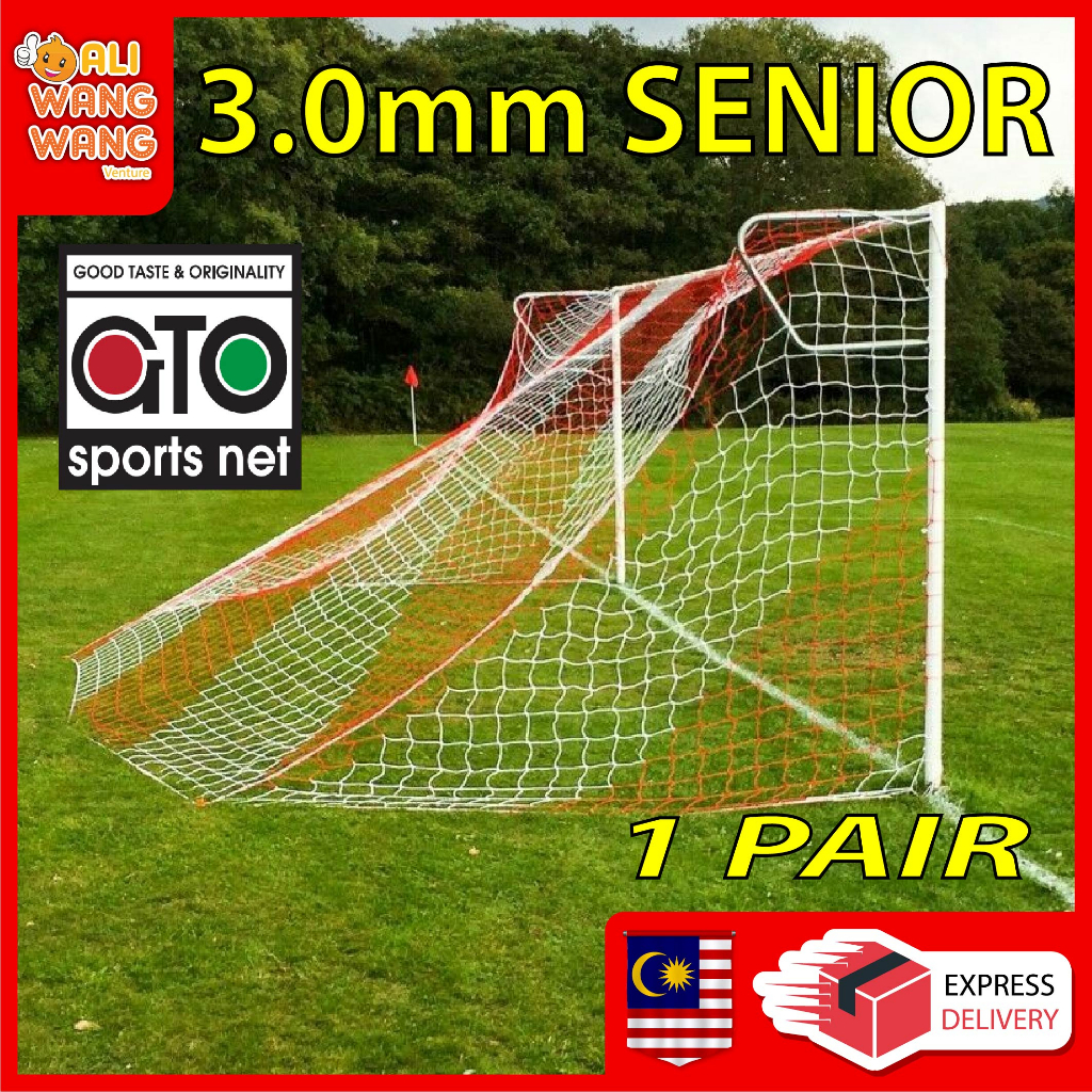 FOOTBALL NET GTO 3.0MM 1 PAIR (RED/WHITE) SATU PASANG (READY STOCK ...