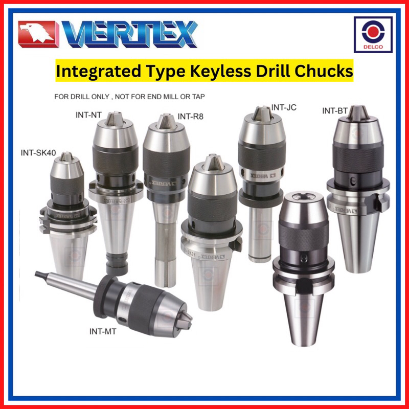 VERTEX TAIWAN Integrated Type Keyless Drill Chucks - JC20 R8 MT2 MT3 ...