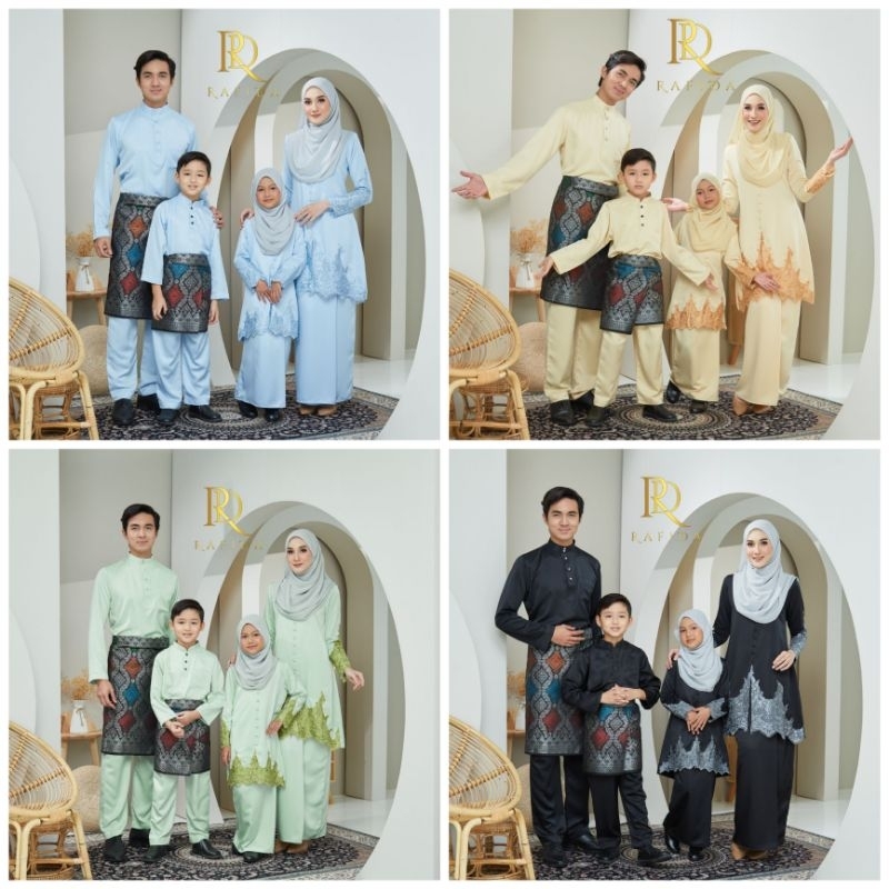 SET FAMILY-BAJU MELAYU PL+KEBARUNG MODEN SEDONDON-BAJU RAYA KIDS-BAJU ...