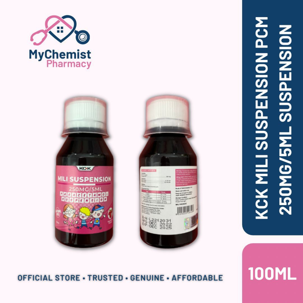 KCK Mili Paracetamol Suspension 250mg/5ml 100ml (Raspberry Flavour ...