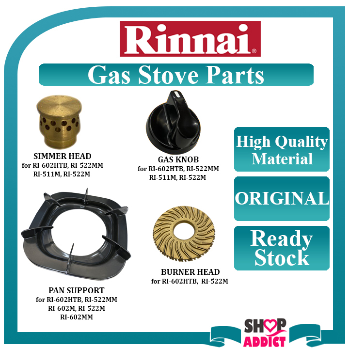 RINNAI Stove Parts Burner Head/Gas Knob/Pan Support/Simmer Head ...