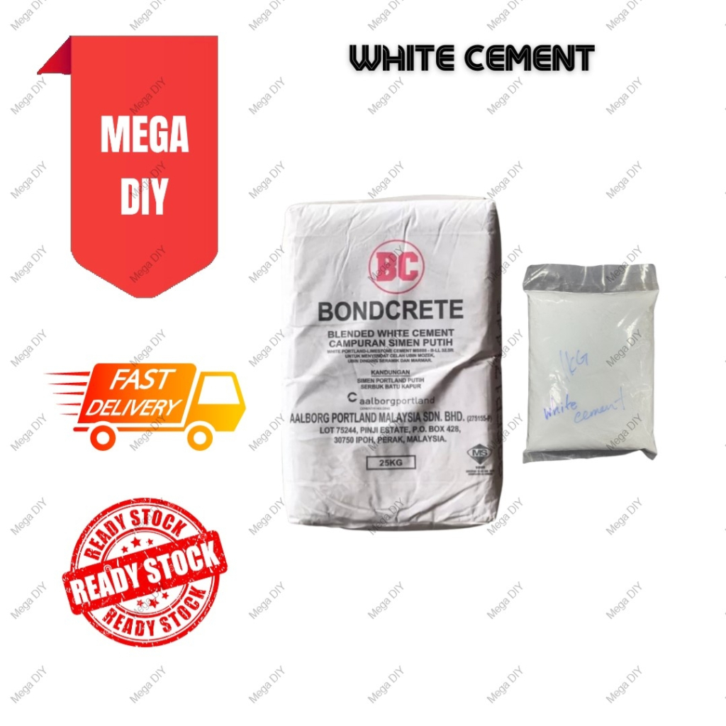 [1KG] White Cement / Simen Putih for Plastered Wall | Shopee Malaysia