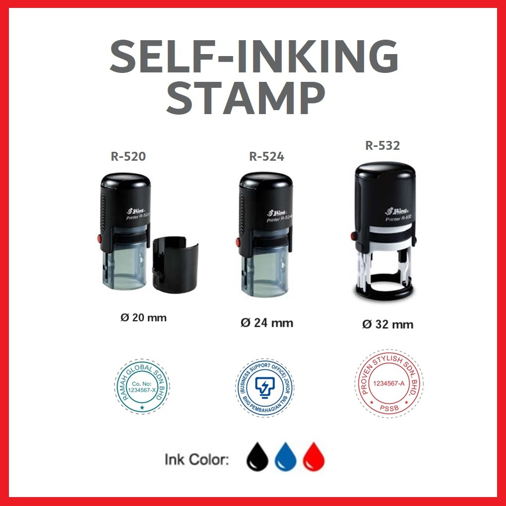 SHINY SELF-INKING ROUND STAMP | Shopee Malaysia