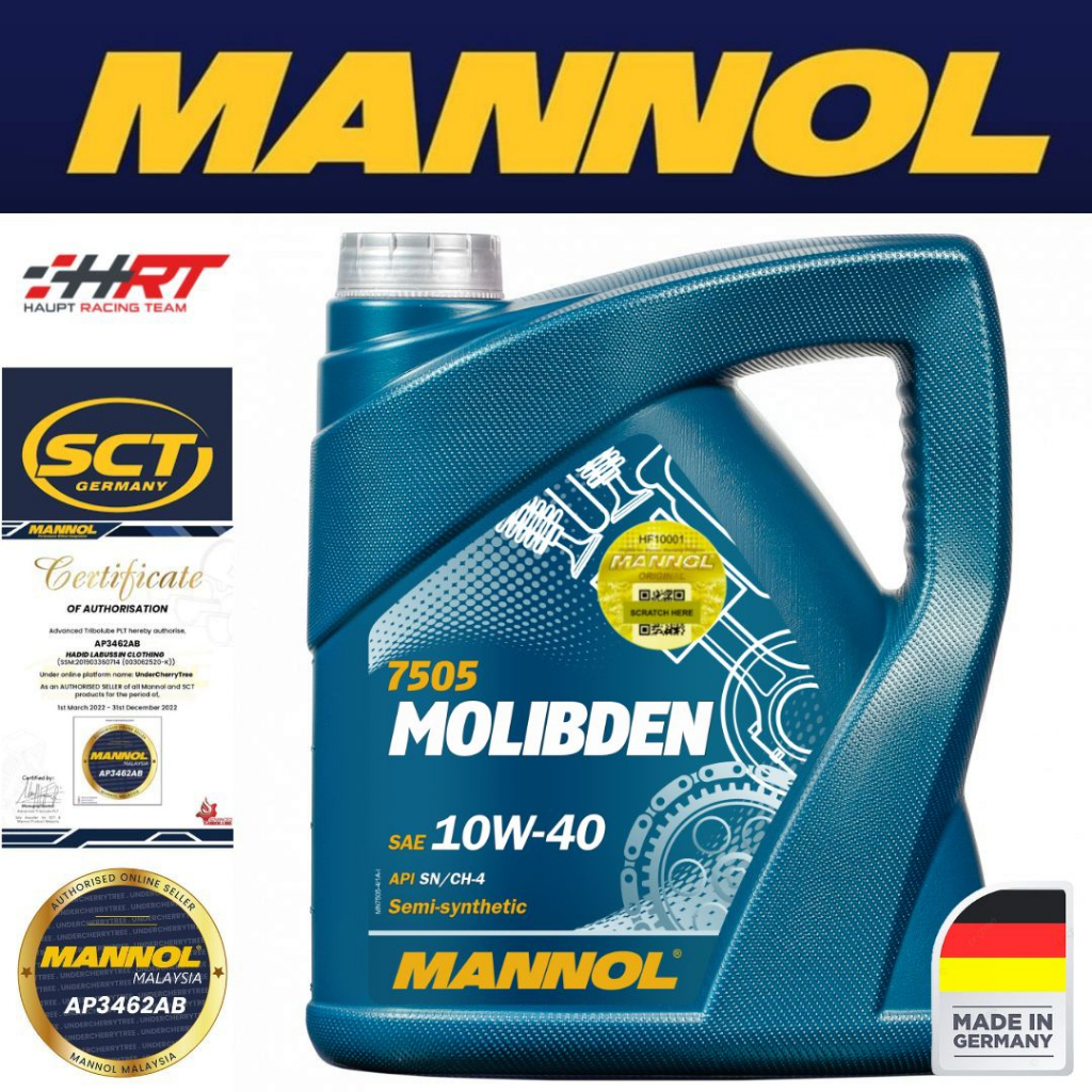 MANNOL Molibden Benzin 10W40 MN7505 - 4L Semi Synthetic Engine Oil ...