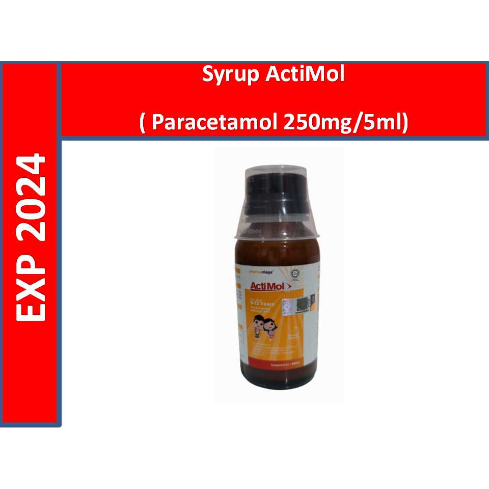EXP 2024 Syrup ACTIMOL 60ml Paracetamol 250mg/5ml Pharmaniaga | Shopee ...