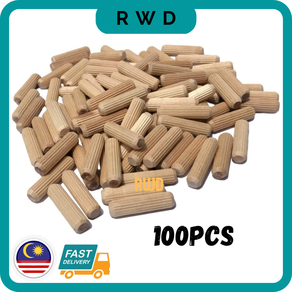 100pcs Wood Dowel Pin Wood Plug Wood Pin Wood Connector Furniture Wood ...