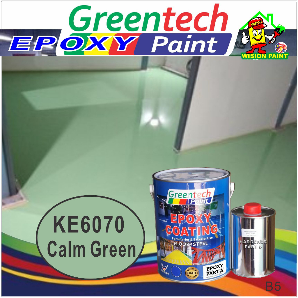 KE6070 CALM GREEN Epoxy Floor Paint ( GREENTECH EPOXY ) rumah epoxy cat ...