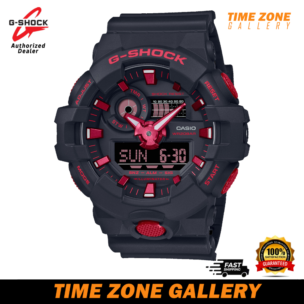 Casio G-Shock Ignite Red GA-700 Series Men Watch GA-700BNR-1ADR / GA ...