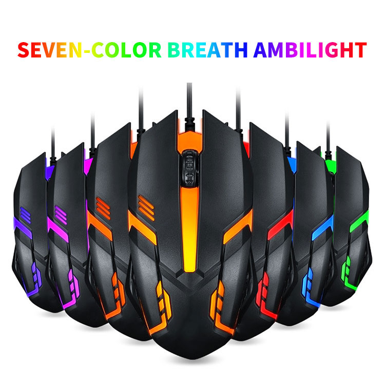 3D USB Optical Wired Gaming Ergonomic Mouse With Auto Sync RGB LED ...