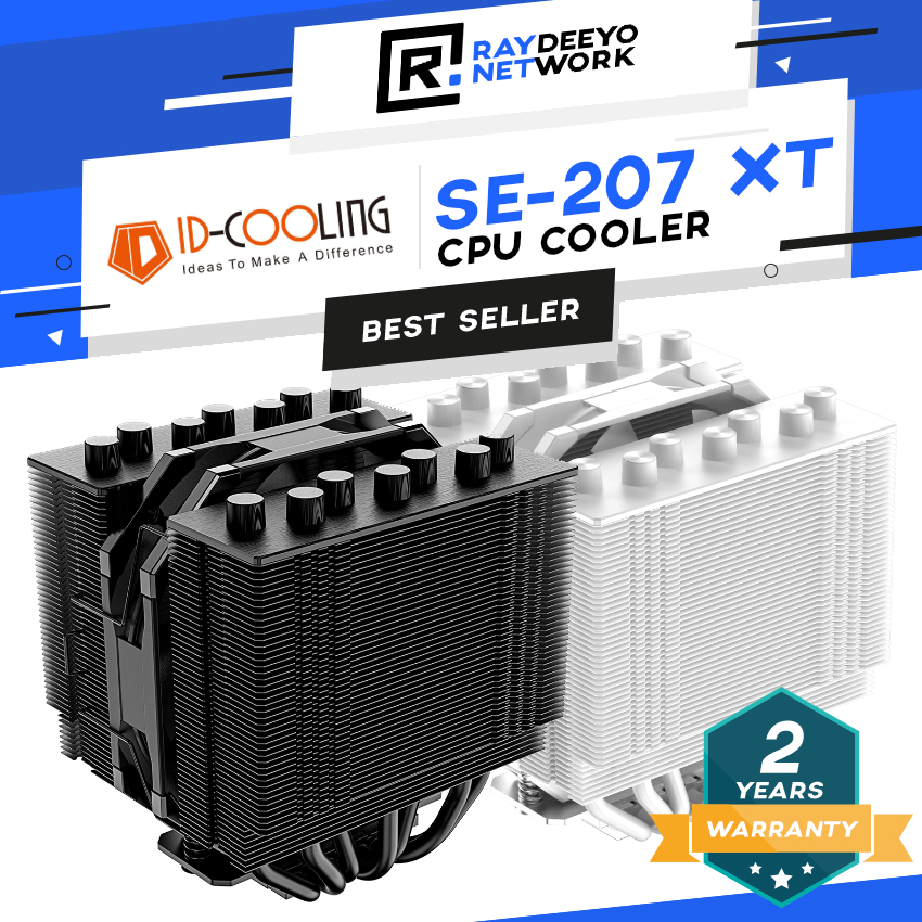 ID-Cooling SE-207 XT Slim CPU Cooler [High Airflow/Support 3 Fans ...