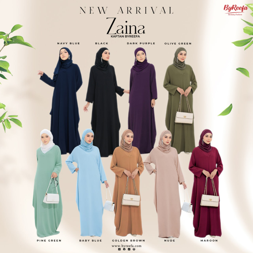 KAFTAN ZAINA BY REEFA # jubah kaftan labuh muslimah berpoket italian ...