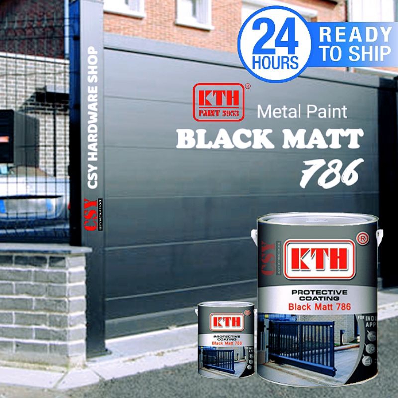 KTH Paint Black Matt 786 5Liter / Cat Hitam Mati / Industrial Primer ...