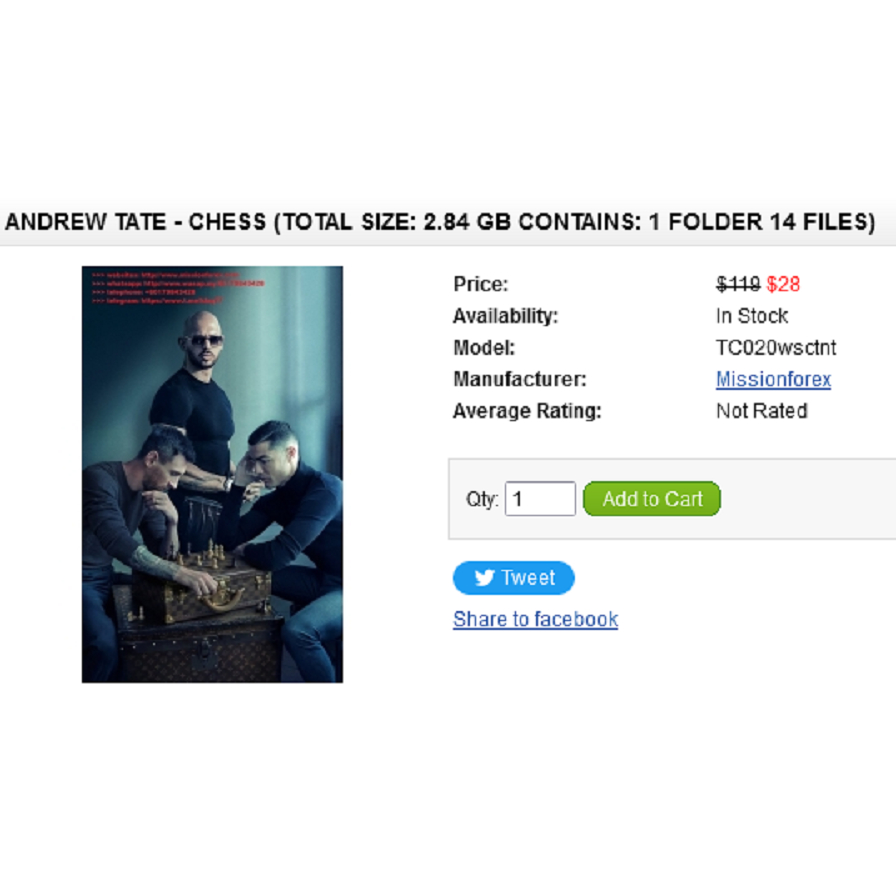 Andrew Tate - Chess (Total size: 2.84 GB Contains: 1 folder 14 files ...