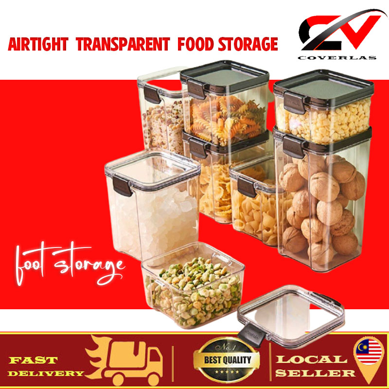 AIRTIGHT TRANSPARENT Food Storage Fruits and Snacks Storage Boxes Bekas ...