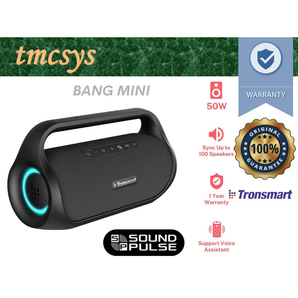 Tronsmart Bang Mini 50W Speaker Bluetooth Deep Bass Type C Charging ...