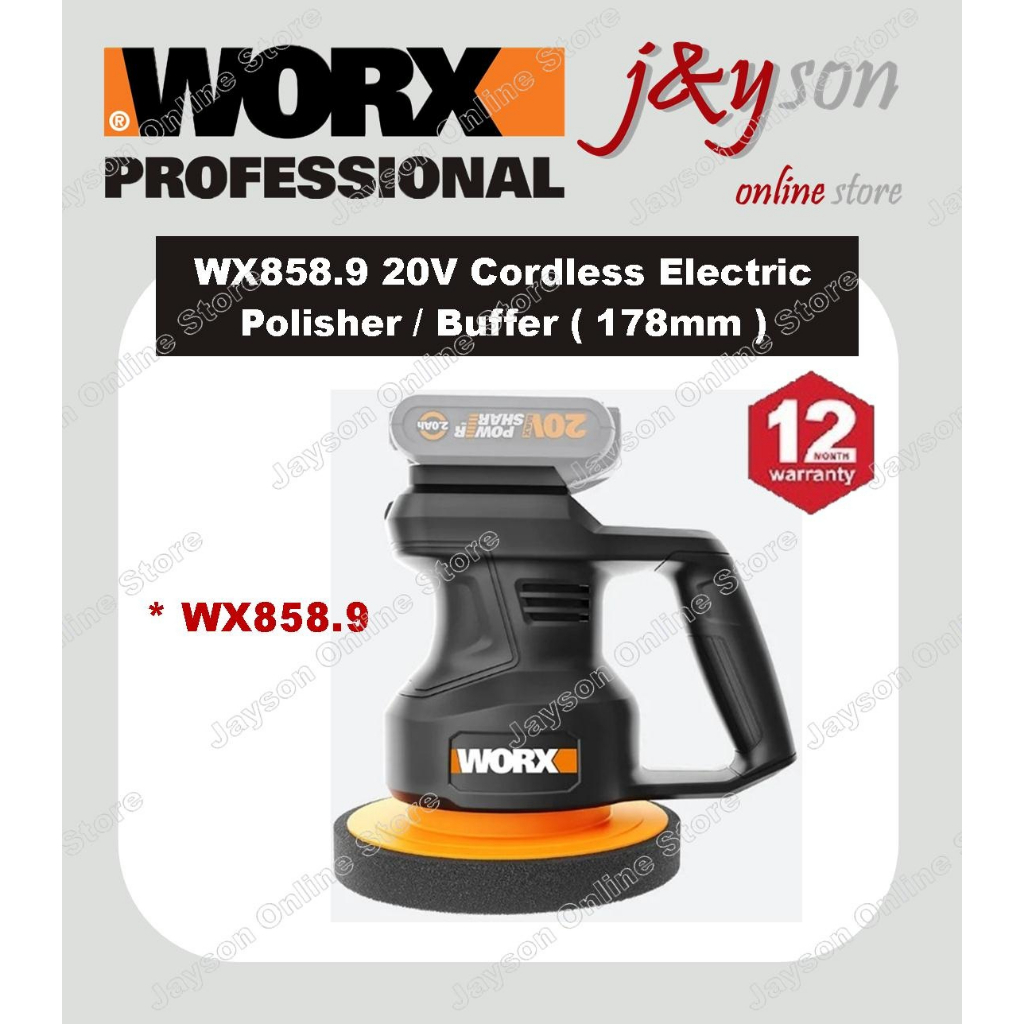 Worx WX858.9 20V Electric Car Polisher Machine Variable Speed Auto ...