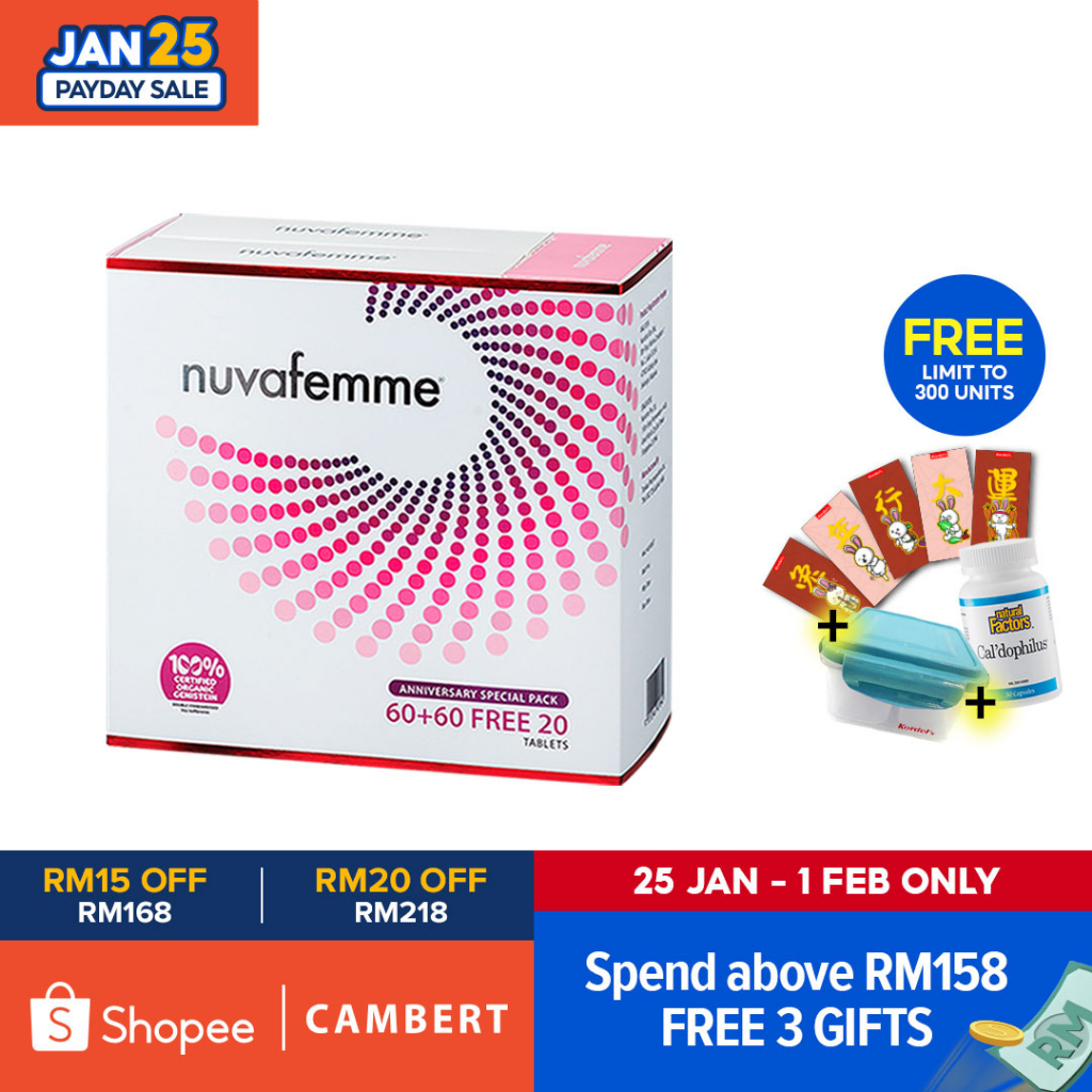 [25/1 - 1/2 FREE GIFT ABV RM158] (Exp 04/24) Nuvafemme (2 x 60 + 20's ...