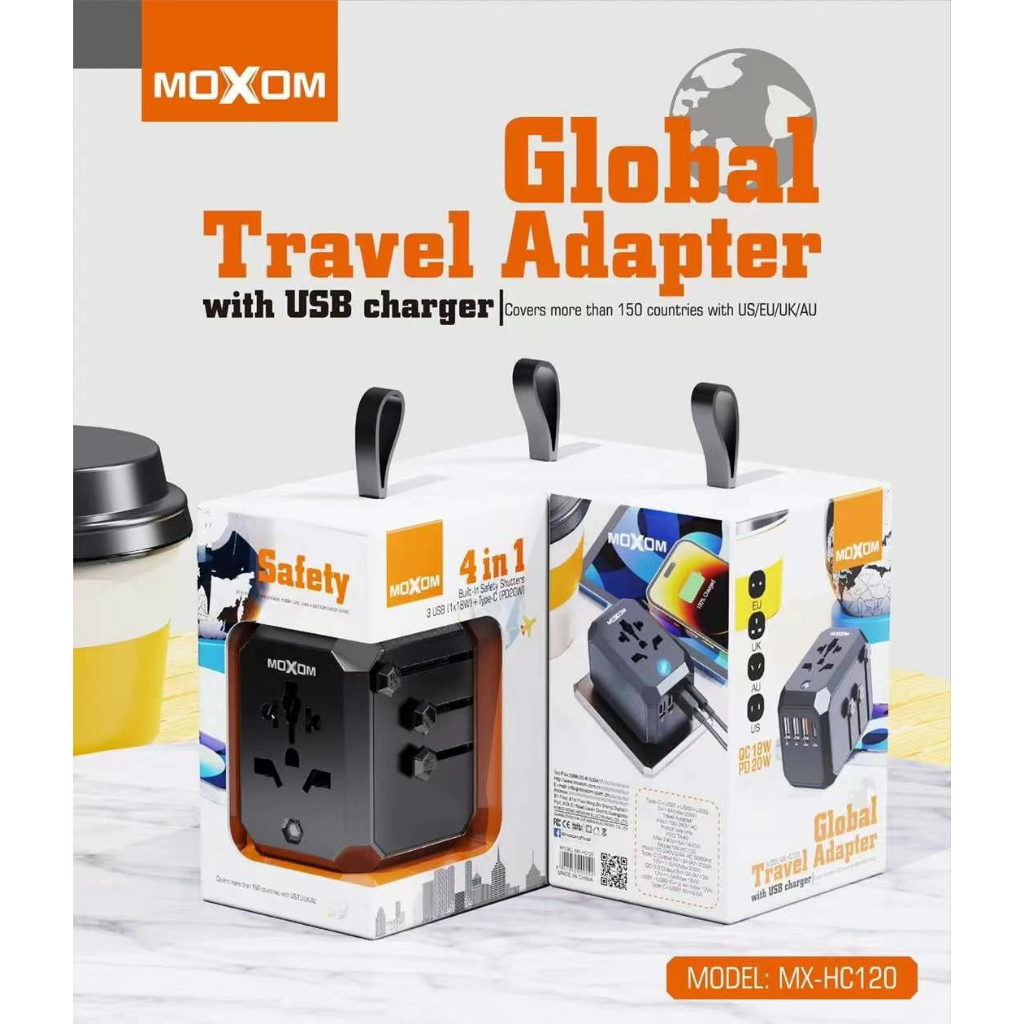 [NEW] MOXOM MX-HC120 / TRAVEL ADAPTER / ALL IN 1 PLUG / PLANTRONICS ...