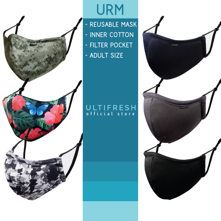 ULTIFRESH Anti-Bacterial Reusable Mask URM Adult Size Reusable ...