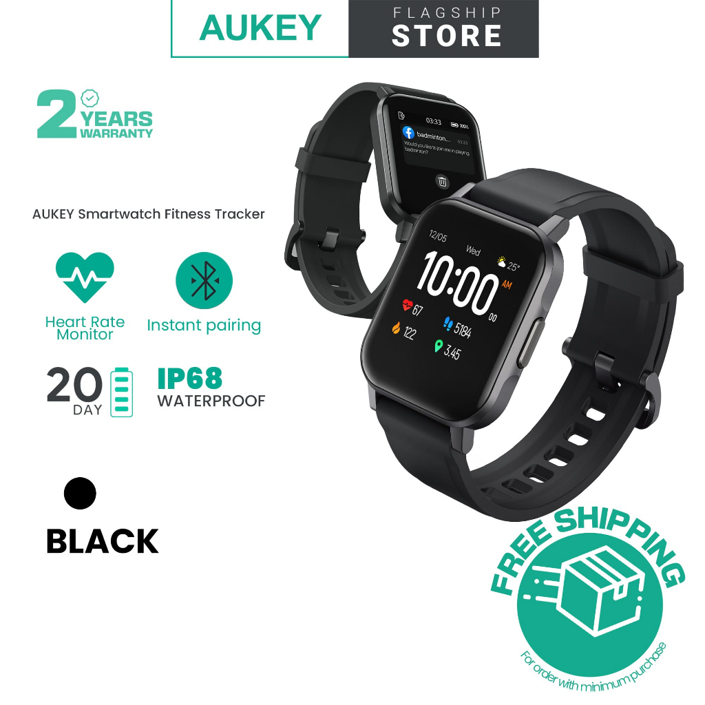 Aukey Smart Watch Fitness Tracker with 12 Activity Modes LS02 | Shopee ...