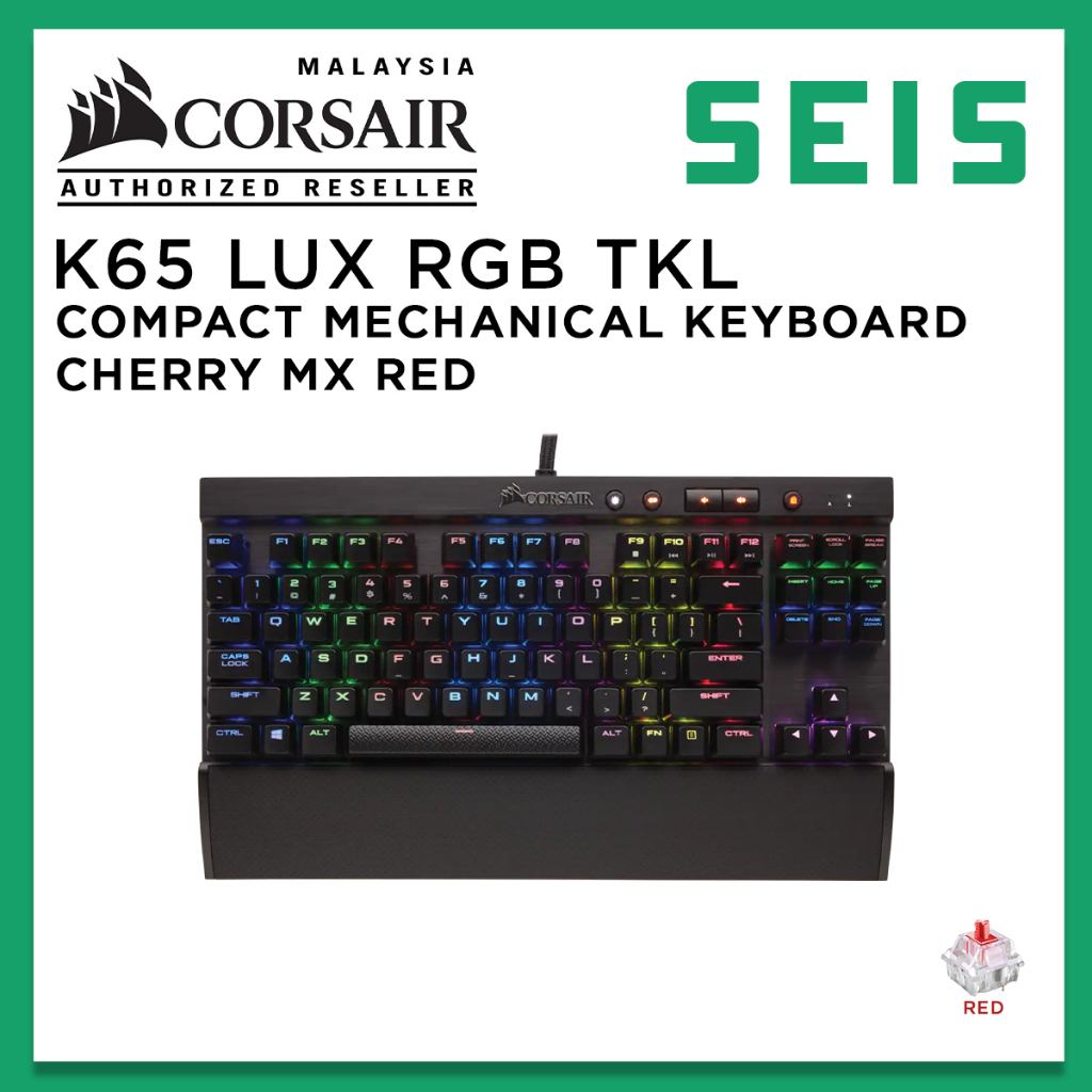 Corsair K65 LUX RGB Compact Mechanical Keyboard Cherry MX Red USB ...
