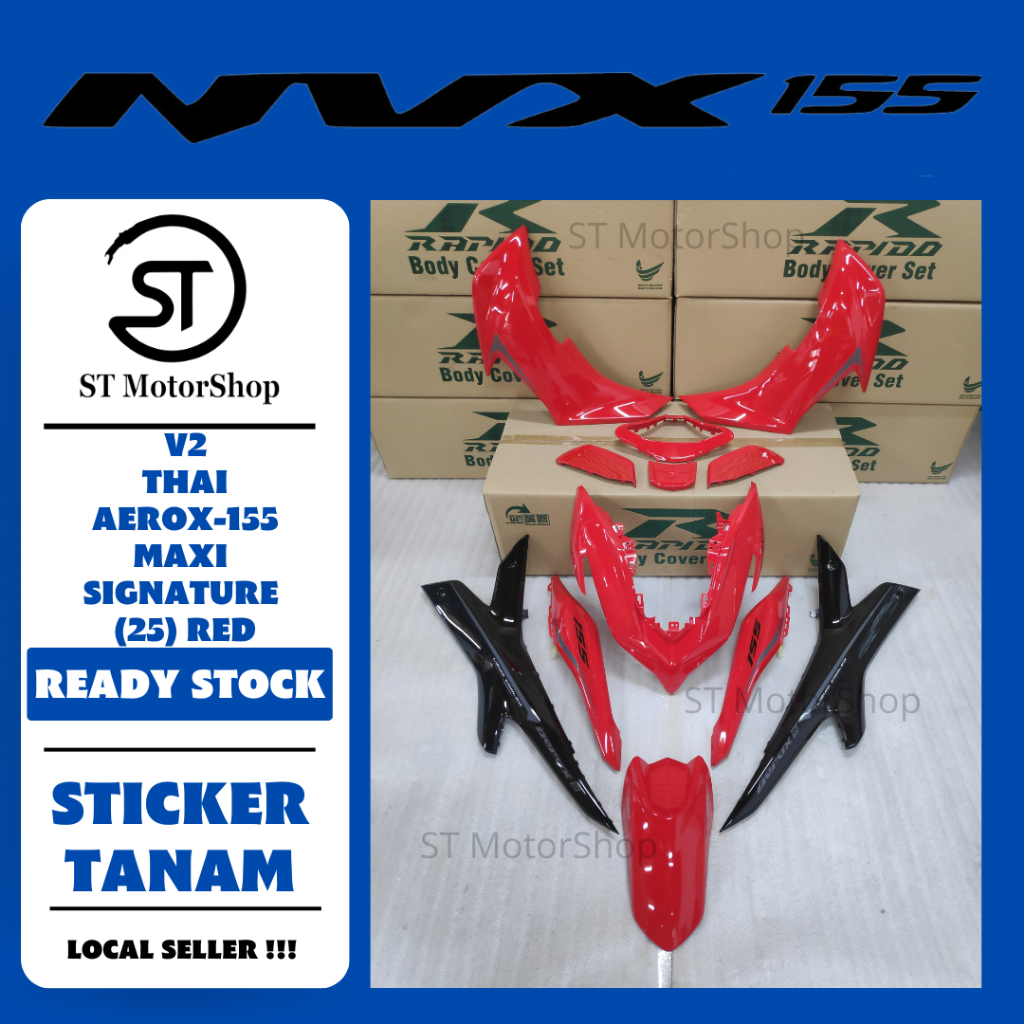 YAMAHA NV-X NVX V2 THAI AEROX-155 MAXI SIGNATURE (25) RED COVER SET ...