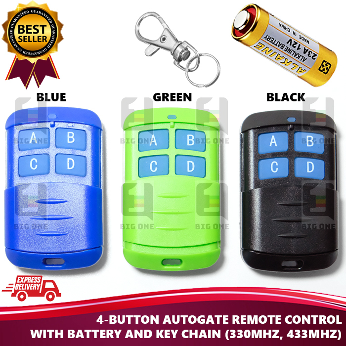 (330 MHZ, 433 MHZ) COLOURFUL 4 BUTTON AUTOGATE REMOTE CONTROL WITH ...