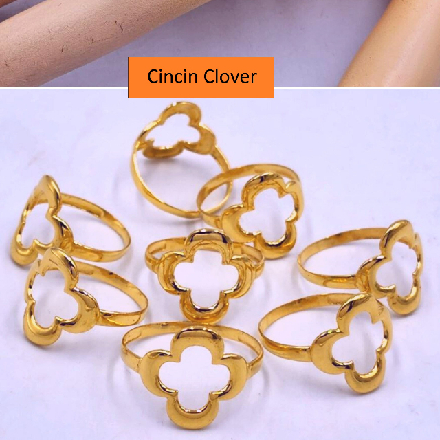 CINCIN CLOVER BAJET EMAS 916 TULEN CINCIN MURAH CINCIN BAJET CINCIN ...