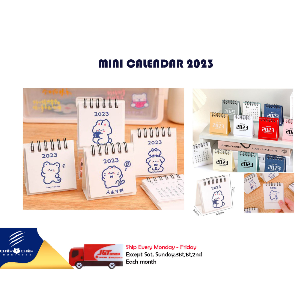 Mini desktop cute calendar 2023 | Shopee Malaysia