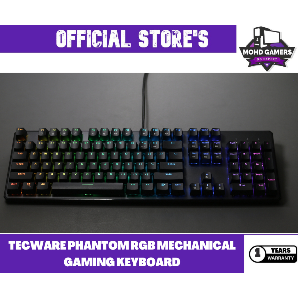TECWARE PHANTOM RGB BACKLIT MECHANICAL KEYBOARD | Shopee Malaysia