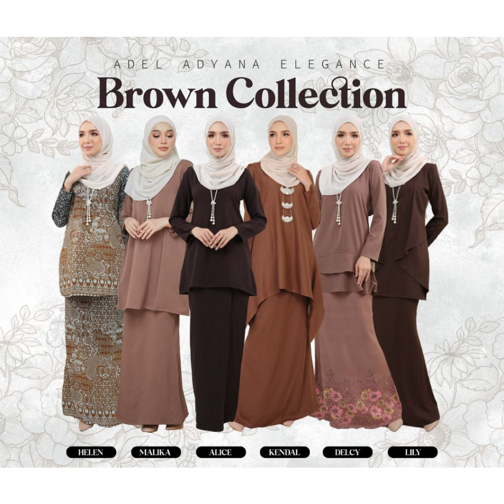 SS 04 Brown Collection | Baju Kurung Dark Brown | Baju Raya 2023 ...