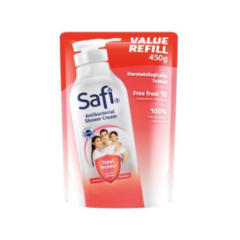 Safi Antibacterial Shower Cream Refill Pouch Total Protect (450g ...