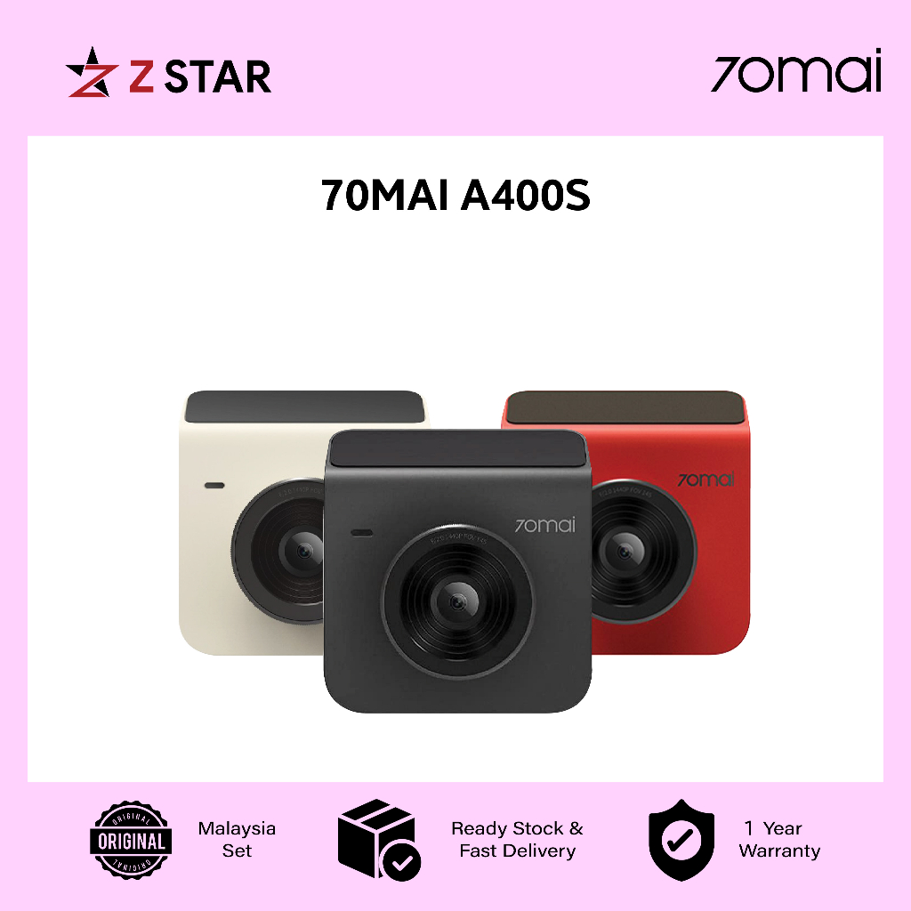 70mai A400 Car Recorder Dash Cam QHD 1440P Rear Cam Night Vision 145 ...