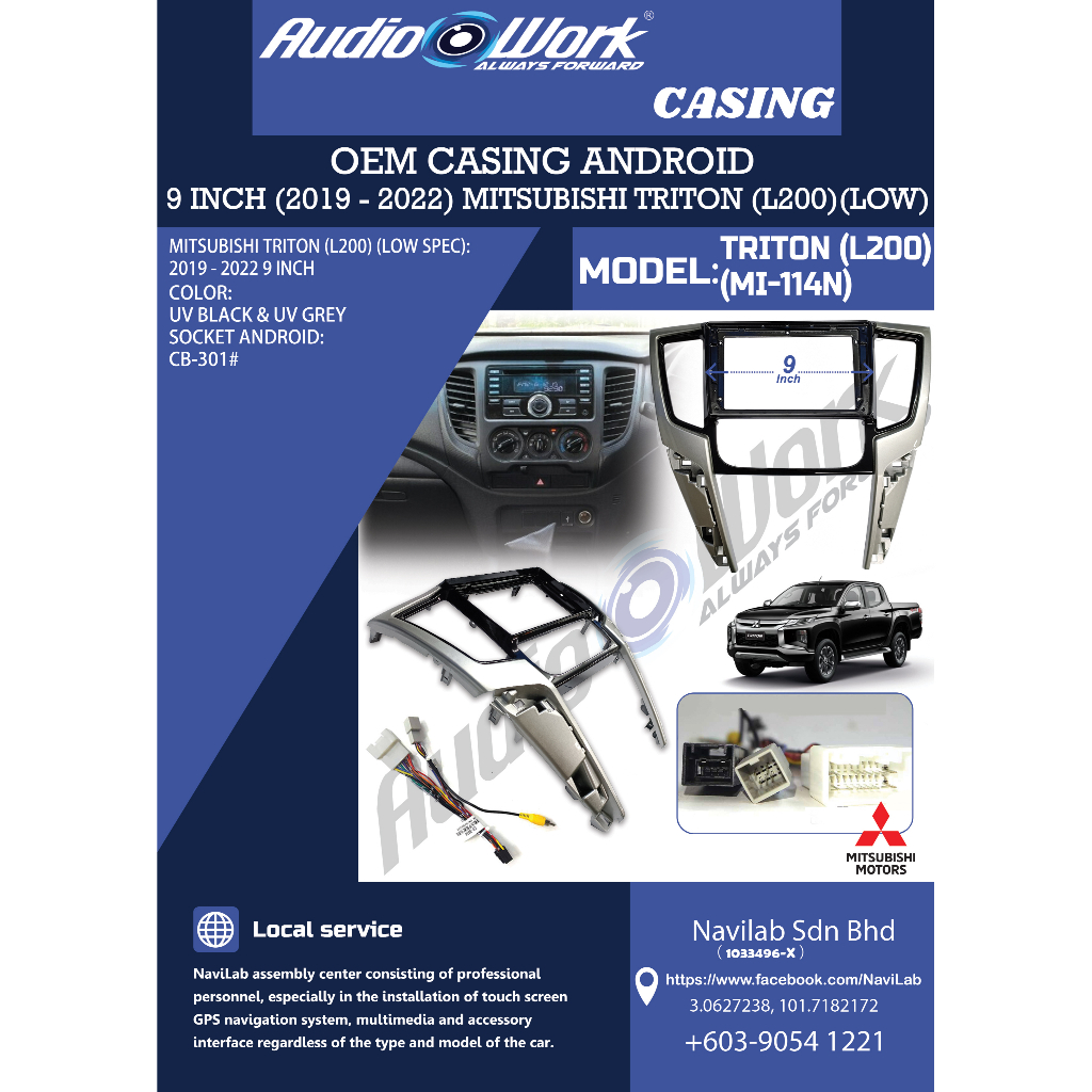 Mitsubishi Triton L200 2019-2021 9 Inch Android Player Casing (Low Spec ...
