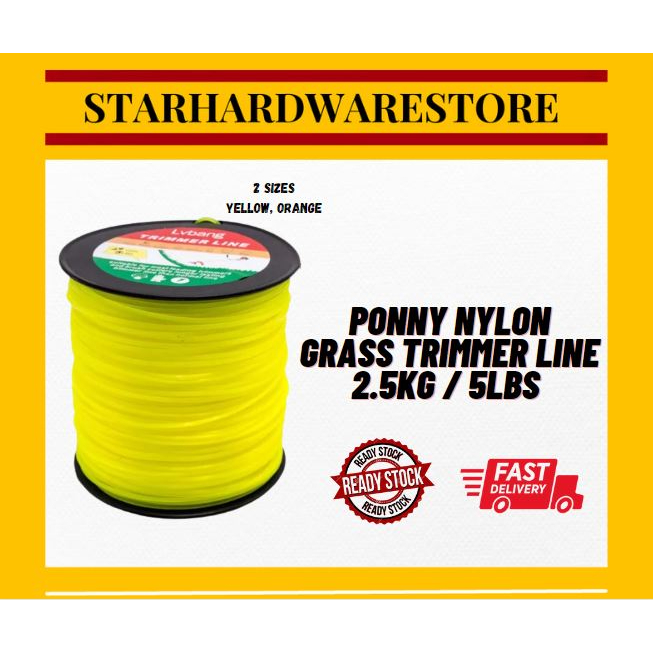 (BRAND PONNY) 2.5KG (5LBS) BRUSH CUTTER NYLON GRASS TRIMMERLINE / TALI ...